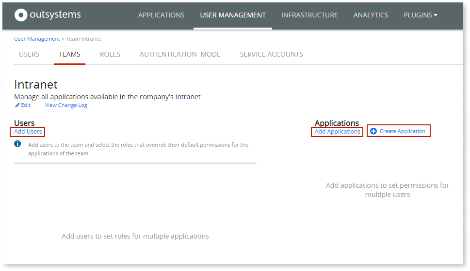 Create an IT Team - OutSystems 11 Documentation
