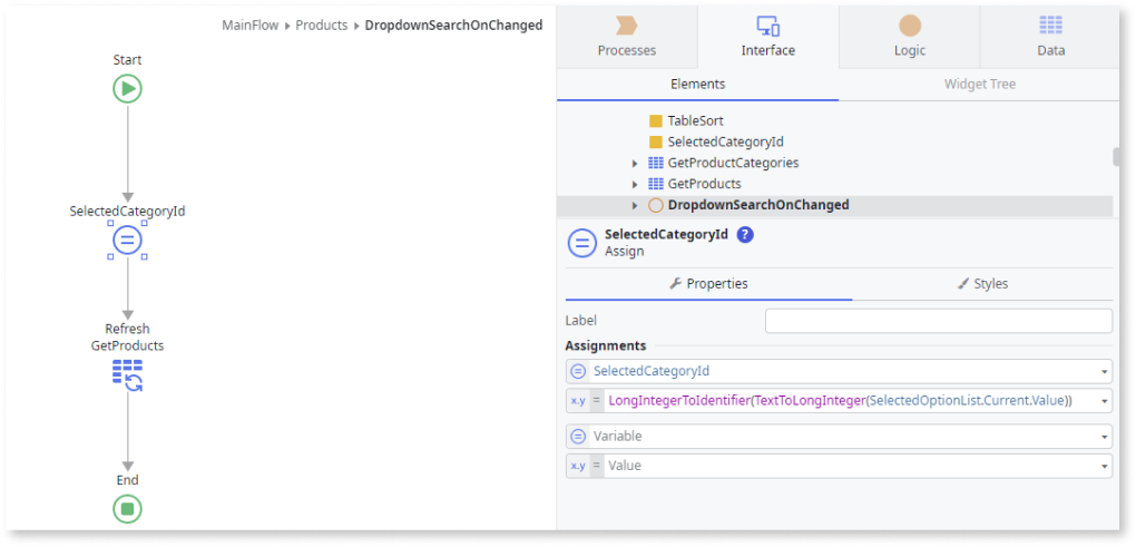Dropdown Searchを使用した単一のアトリビュートによるAggregateのフィルタリング - OutSystems 操作ガイド