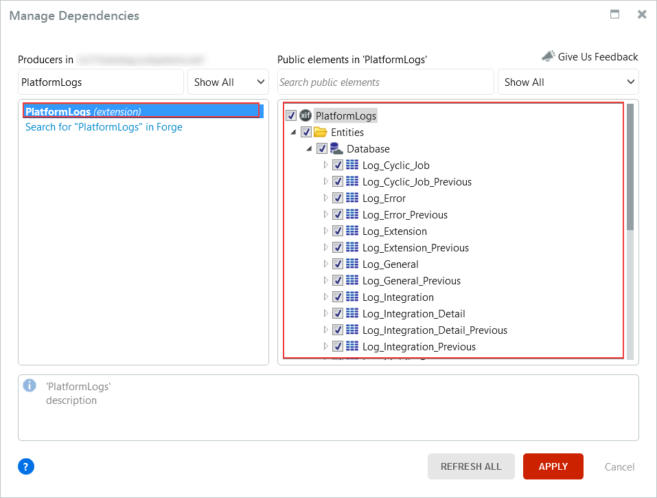 Logging database and architecture - OutSystems 11 Documentation