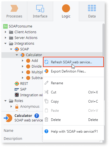 Refresh a SOAP Web Service - OutSystems 11 Documentation