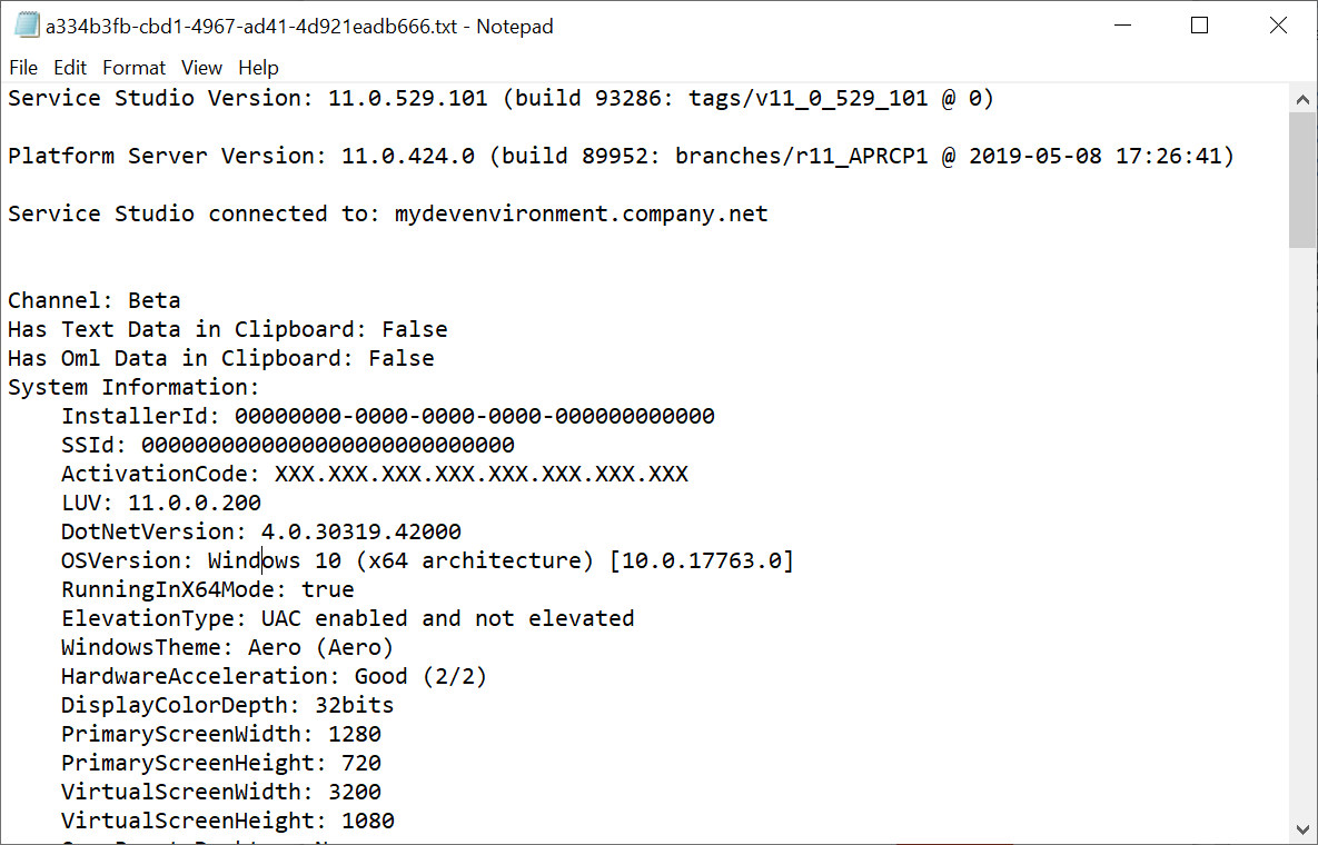 Service Studio logs - OutSystems Support