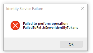 Identity Service Failure errors when connecting to Integration Studio ...