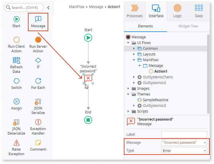 Message - OutSystems 11 Documentation