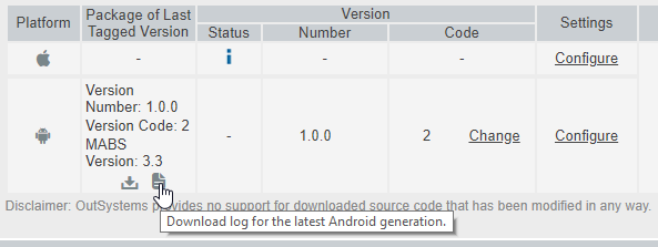Generate and Distribute Your Mobile App - OutSystems 10 Documentation