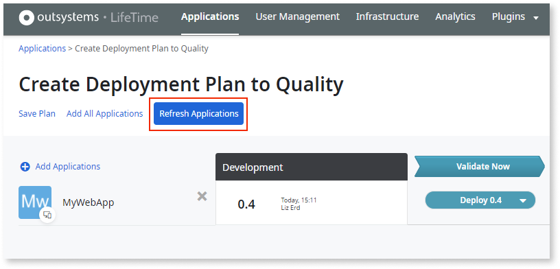 Deploy an Application - OutSystems 11 Documentation