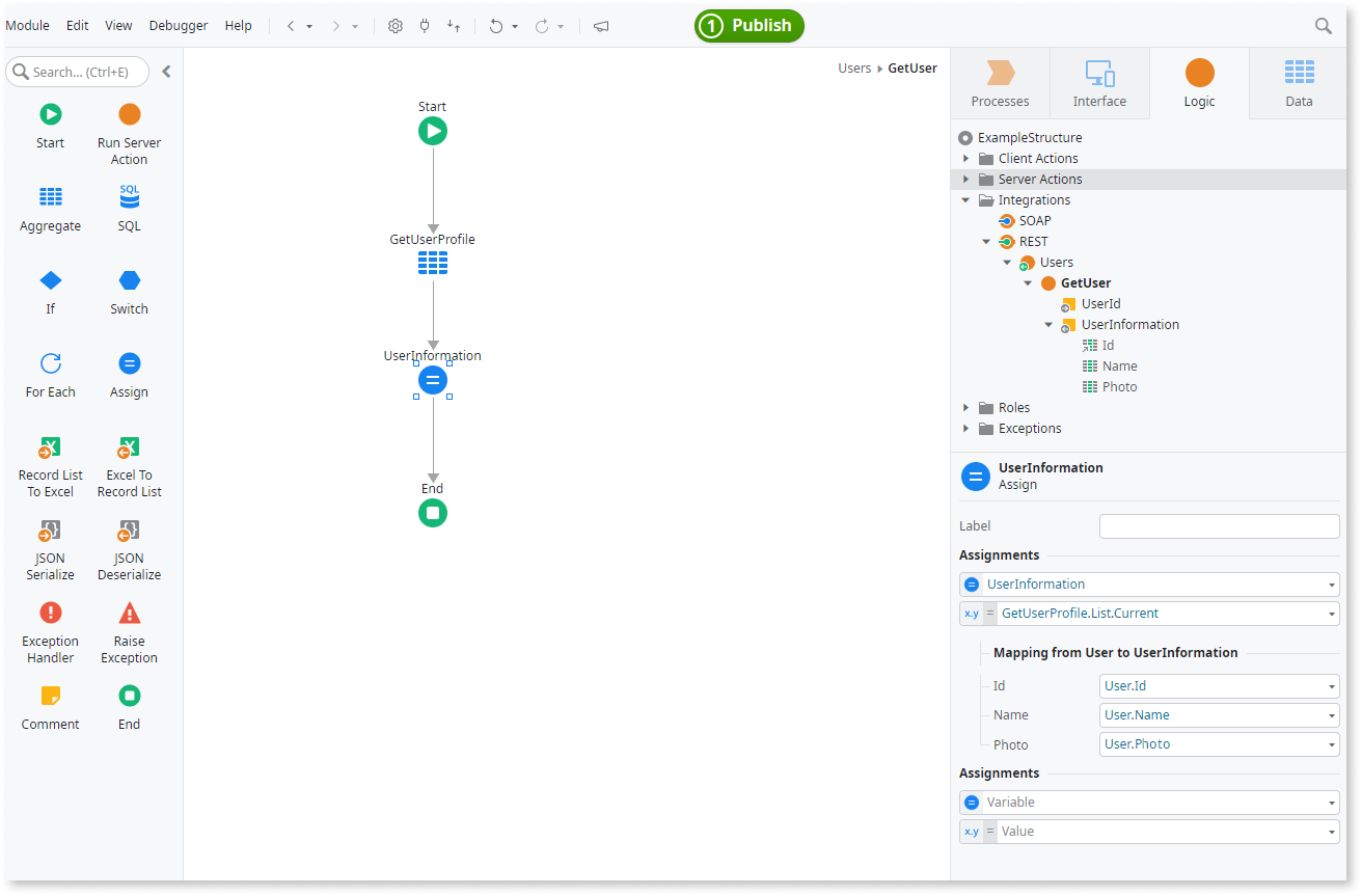 Use structures and records to create compound data types - OutSystems 11 Documentation