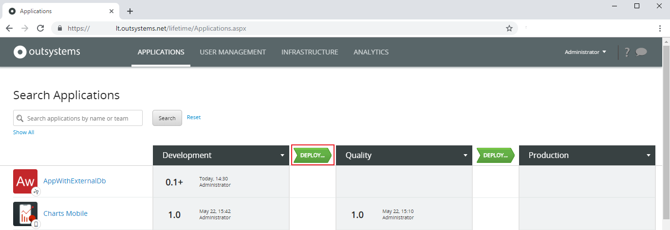 Deploy an Integration With an External Database - OutSystems 11 Documentation