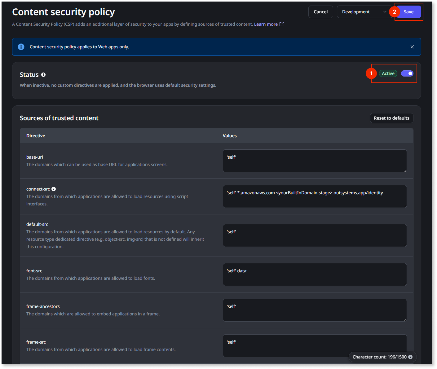 Content security policy - ODC Documentation