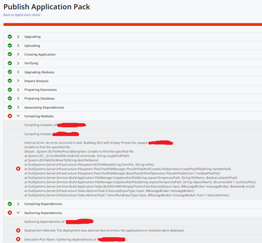 Deployment Failed Unable To Find The Specified File Outsystems Support