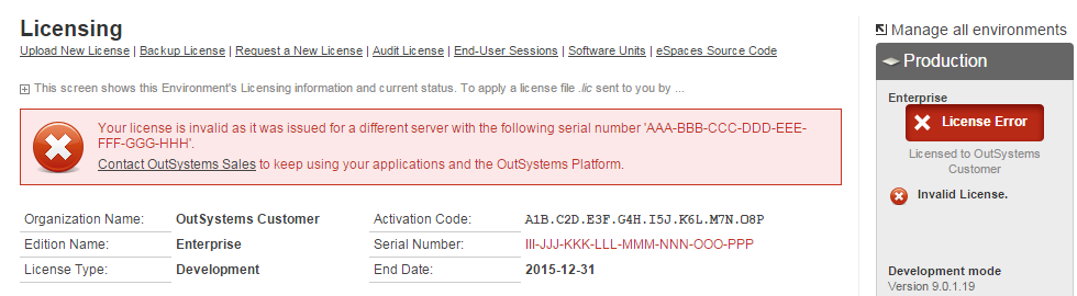 Changed the hardware and the license stopped being valid - OutSystems ...