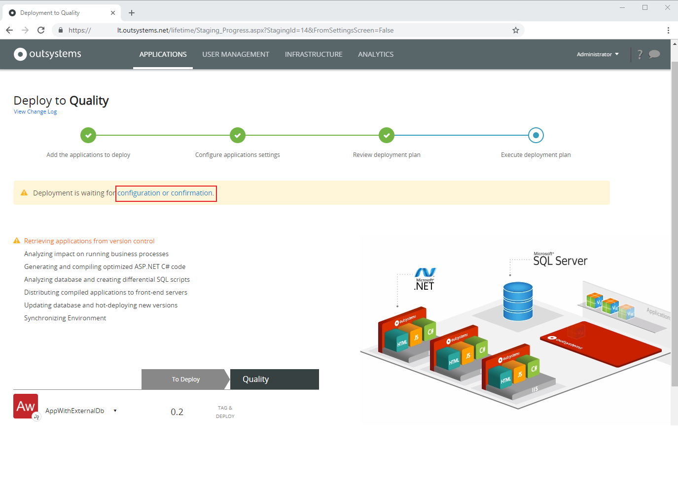 外部データベースとの連携をデプロイする Outsystems 11 ドキュメンテーション 