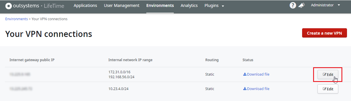 Set up a VPN to your OutSystems Cloud - OutSystems 11 Documentation