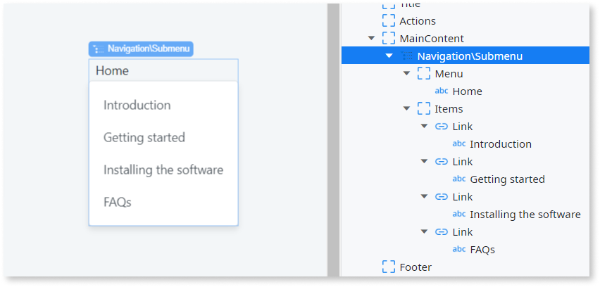 Submenu - OutSystems 11 Documentation