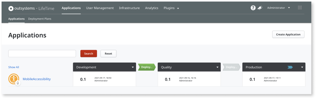 Publishing and deploying an OutSystems app - OutSystems 11 ドキュメンテーション