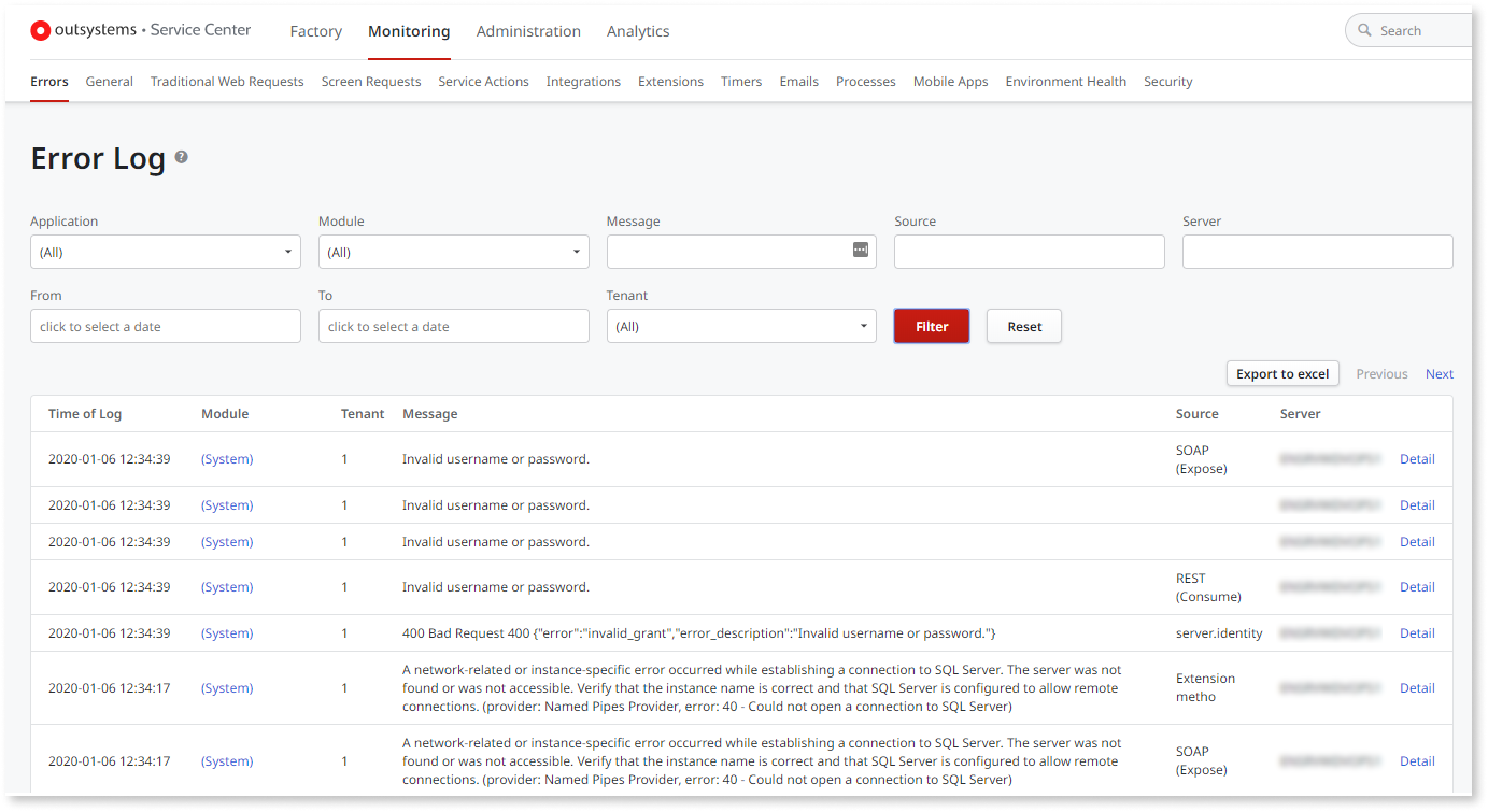 Monitoring OutSystems applications - OutSystems ベストプラクティス