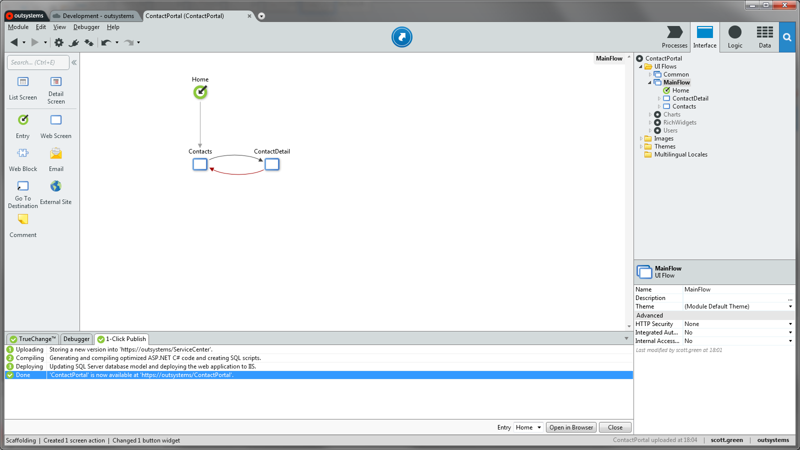 Create Your First Web App - OutSystems 10 Documentation