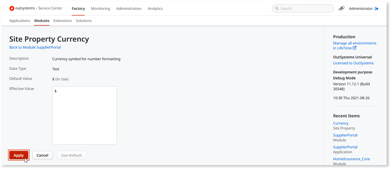 ALM in OutSystems: configuration management - OutSystems 11 Documentation