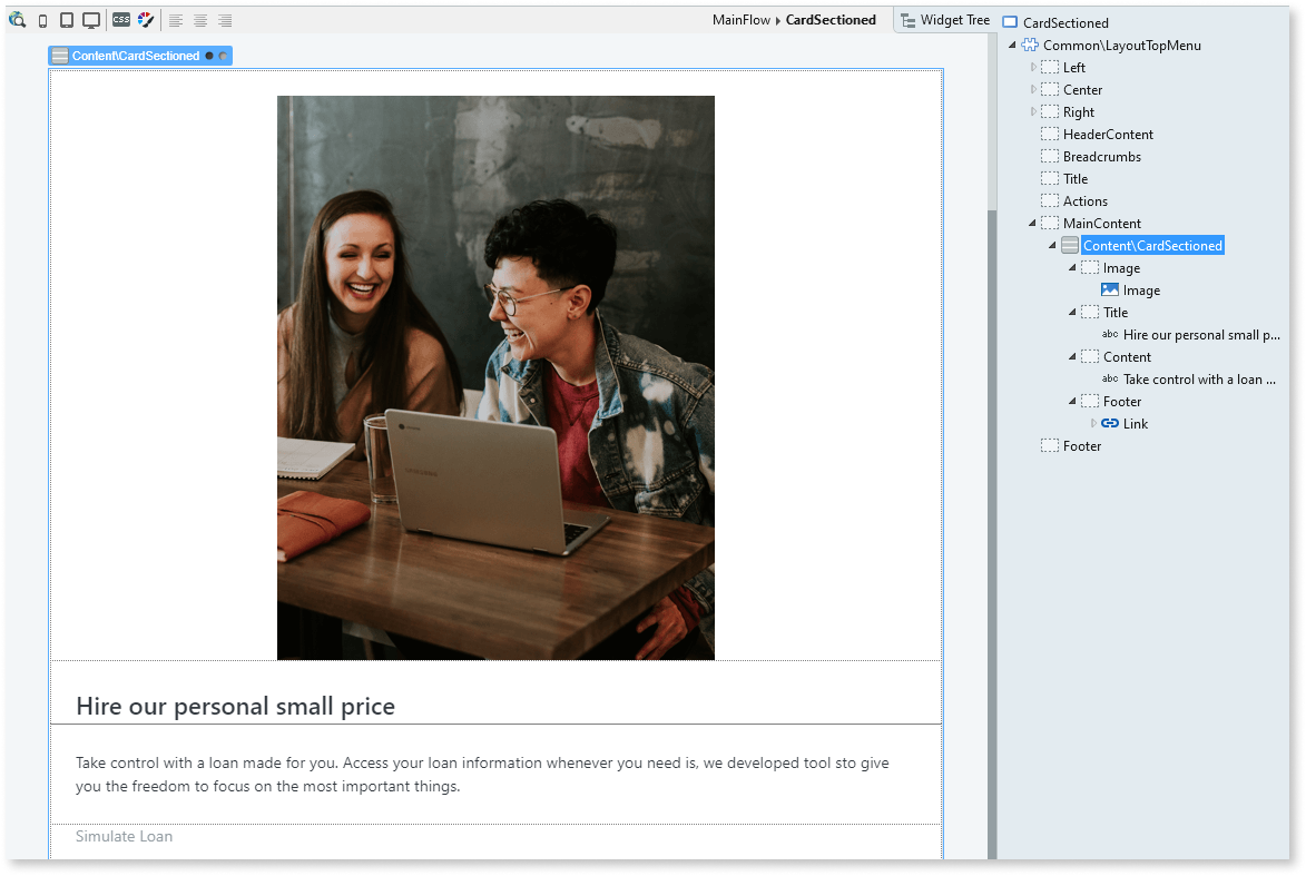 Card Sectioned - OutSystems 11 Documentation