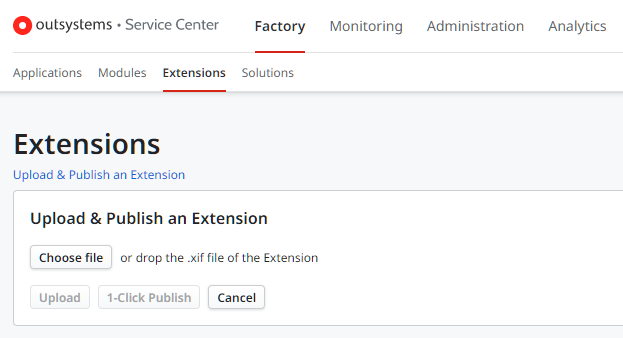 1-Click Publish the Extension - OutSystems 11 Documentation