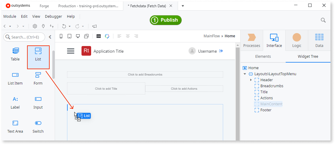 OutSystemsでデータベースからデータを取得して表示する - OutSystems 11 ドキュメンテーション