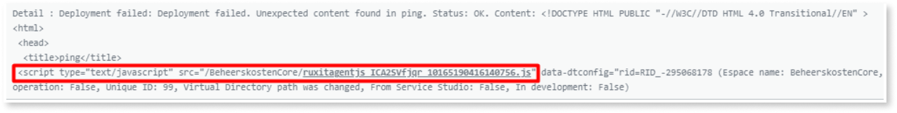Troubleshoot failed deployments due to an error in ping - OutSystems Support