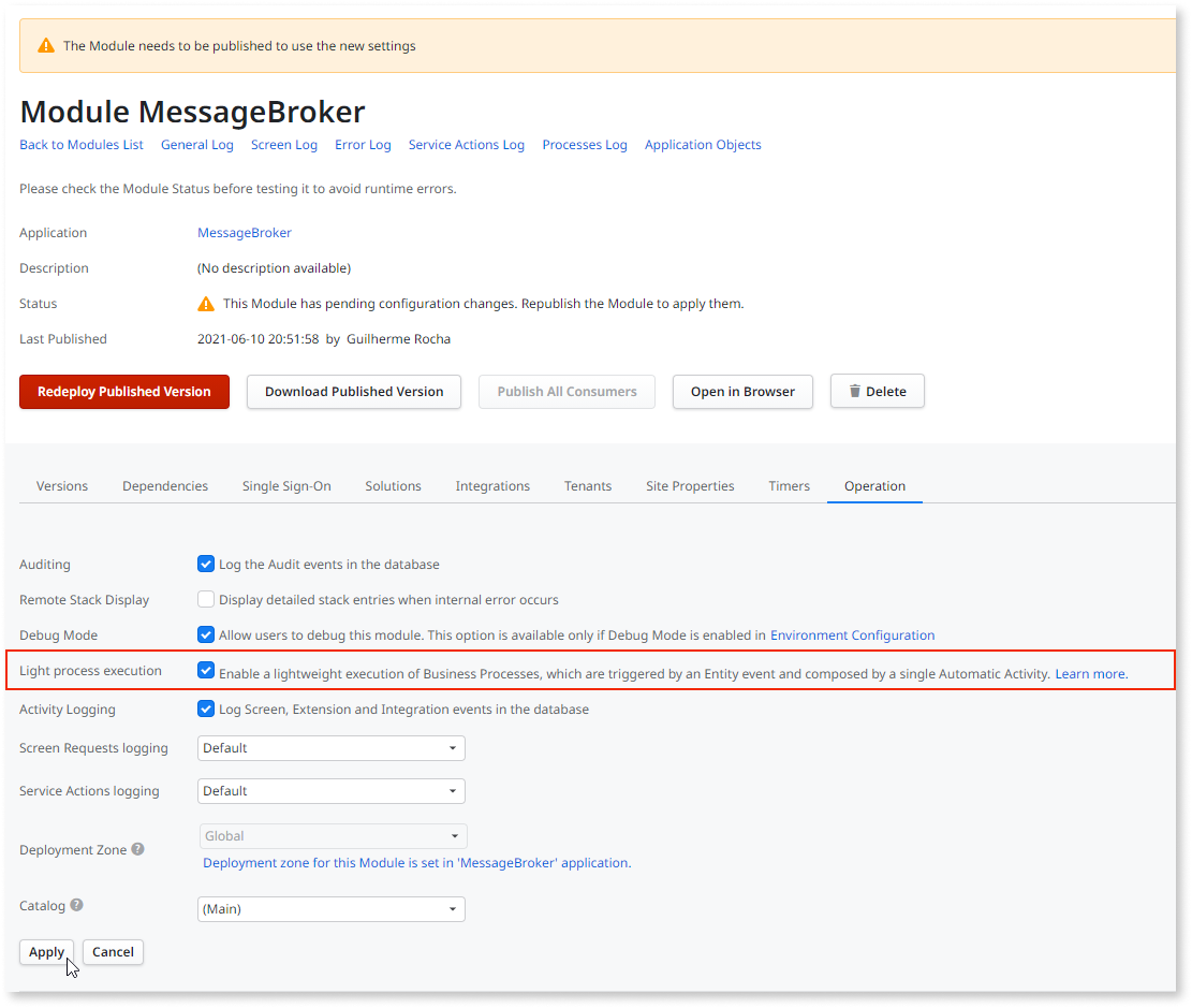 Design Scalable Database Queueing Using Light Processes - OutSystems 11 Documentation
