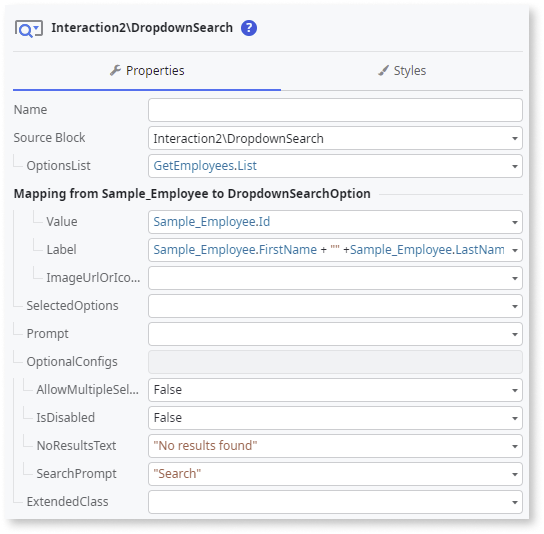 Dropdown Search - ODC Documentation