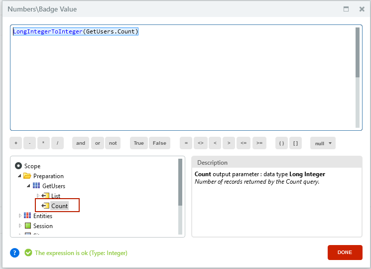Badge - OutSystems 11 Documentation