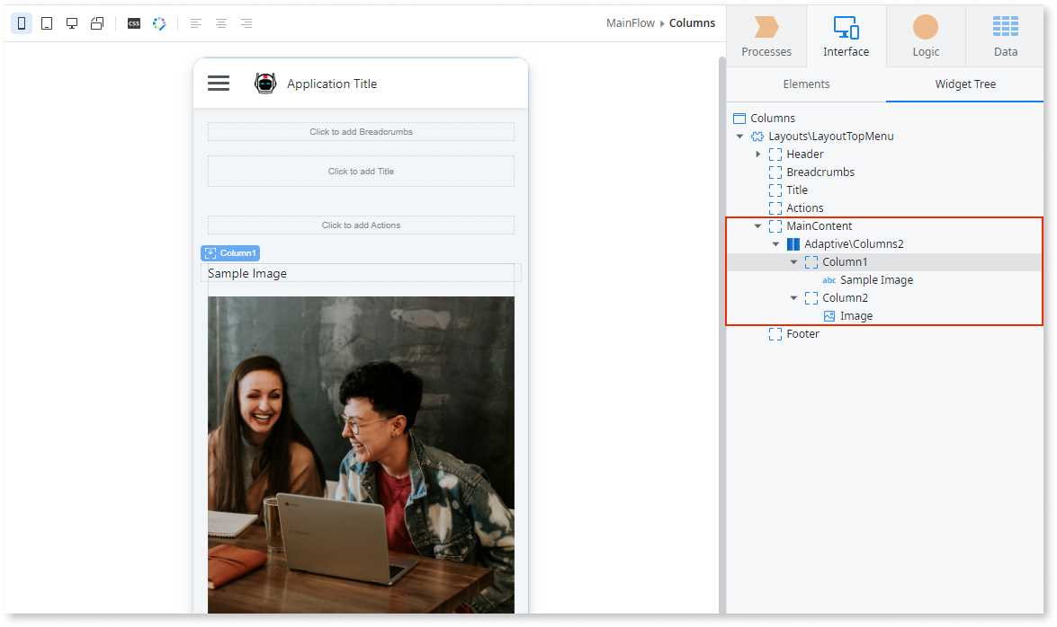 Columns - OutSystems 11 ドキュメンテーション