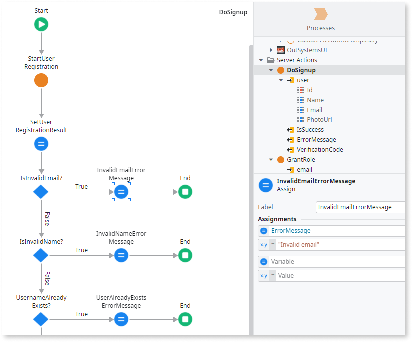 Create Logic To Register A User Odc Documentation